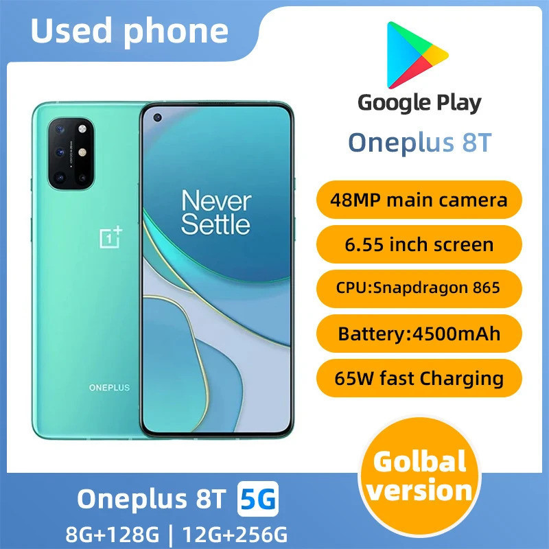 Oneplus 8T 5G สมาร์ทโฟน CPU Qualcomm Snapdragon 865 แบตเตอรี่ความจุ ...
