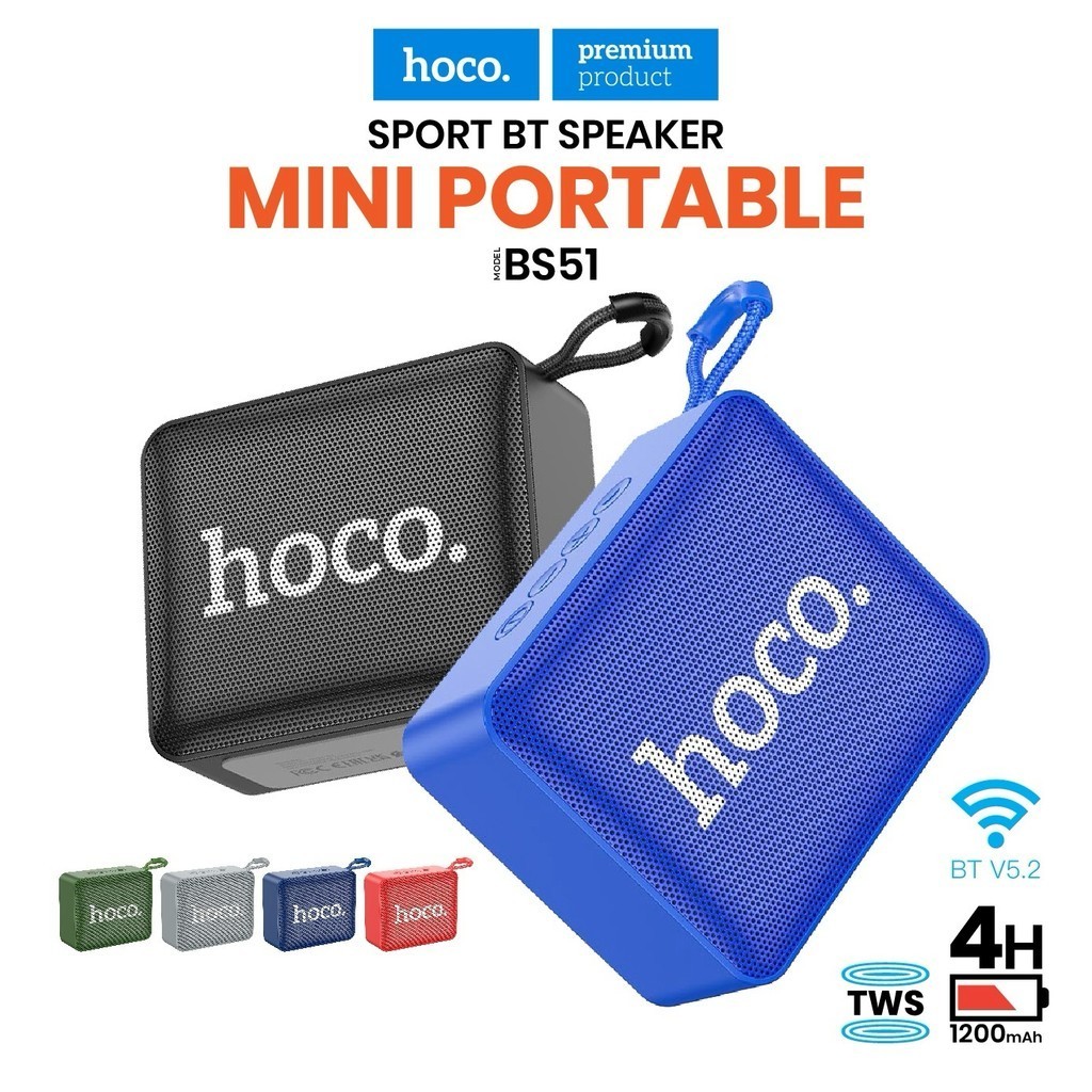Hoco BS51 ลำโพงบลูทูธ TWS รองรับ วิทยุ FM, USB Flash TF Card ลำโพงไร้สาย ใช้ต่อเนื่องได้ 4ชม ...
