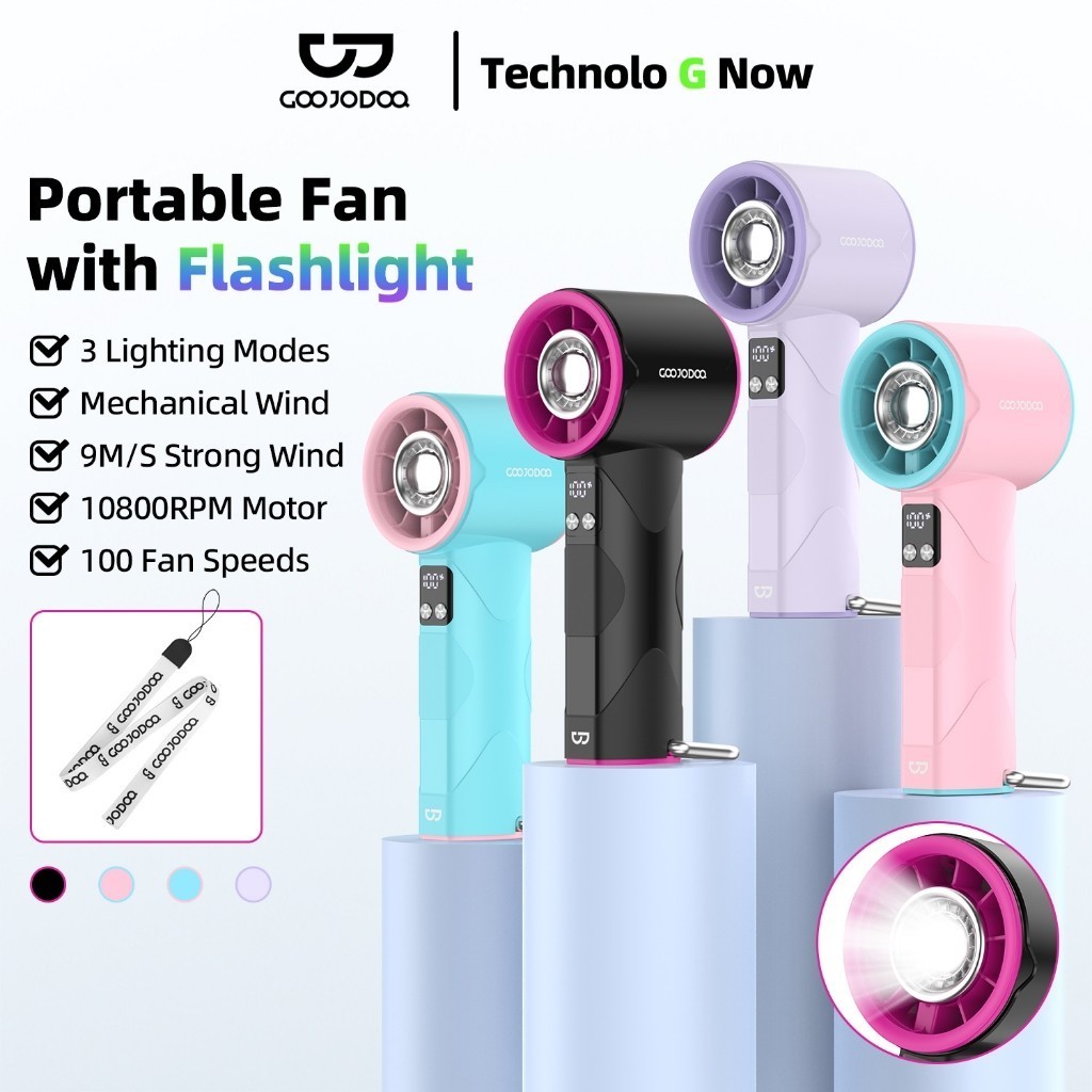 GOOJODOQ GFS002 Handheld Fan Portable 100 Level Speed Adjustable With ...
