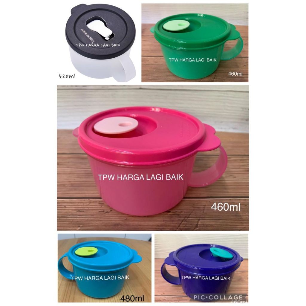Tupperware Crystalwave Soup Mug 460ml / โบเลห์ มาสุข ไมโครเวฟ | Shopee ...