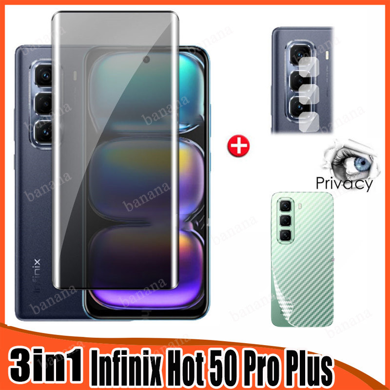 3In1 โค้งความเป็นส่วนตัวกระจกนิรภัยสําหรับInfinix Hot 50 Pro Plus 5G ...