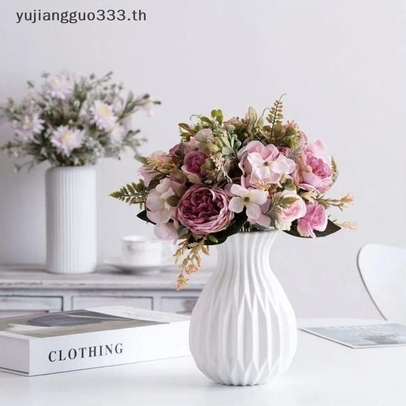 # yujiang # 1 ชิ้นแจกันดอกไม้นอร์ดิกเลียนแบบเซรามิกพลาสติกแจกันดอกไม้ห้องนั่งเล่นเดสก์ท็อปตกแต่ง ...