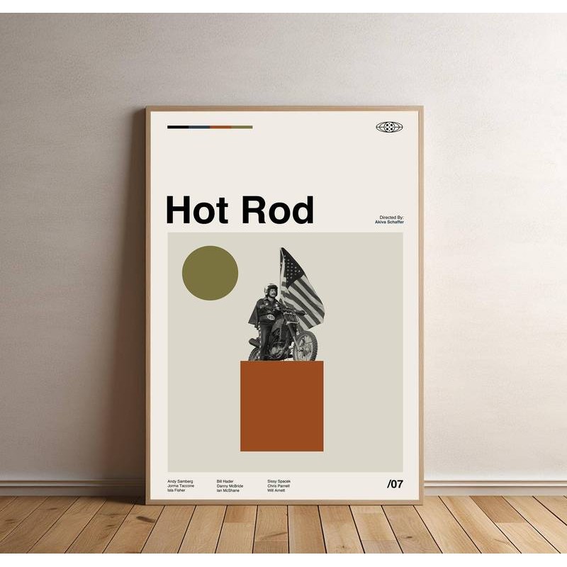 Hot Rod ผ้าใบพิมพ์ Hot Rod โปสเตอร์ Midcentury Art Minimalist Art Retro ...