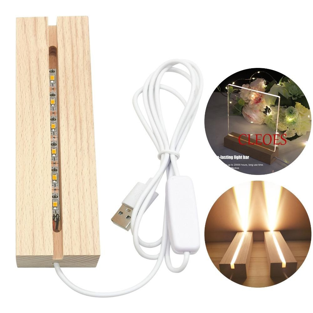 CLEOES ไฟ LED Holder Art Decor Room Display Luminous Base เรซิ่น DIY 3D ...