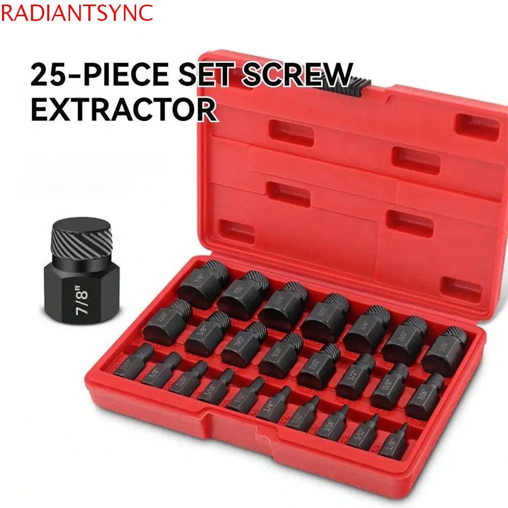 RADIANTSYNC 25 ชิ้นชุดสกรู, เสียหายหัก Easy Out Bolt Extractor ชุด ...
