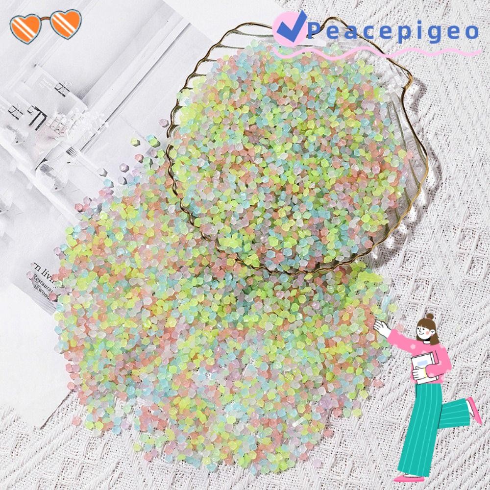 PEACEPIGEO 1000 ชิ้น 3-5 มม.ทรายเรืองแสง, สวนบ้านหินกรวด, เรืองแสงในสนามหญ้ามืดกลางแจ้งตกแต่งตู้ ...