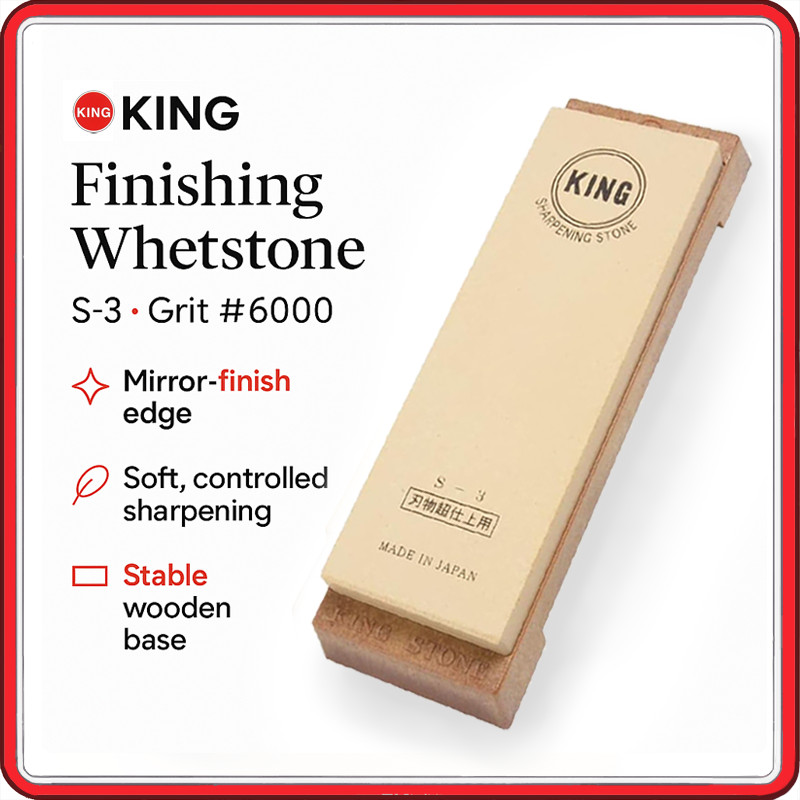 KING S-3 Finishing Whetstone #6000 หินลับละเอียด Japanese Water Sharpening Stone ให้ผิวคมเนียน ...