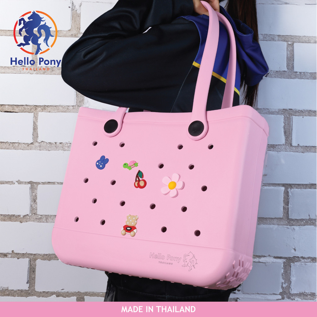 Hello Pony รุ่น BM4001 กระเป๋าสะพายไหล่ ขนาด 30 x 36 CM. แบบพกพา ยาง ...