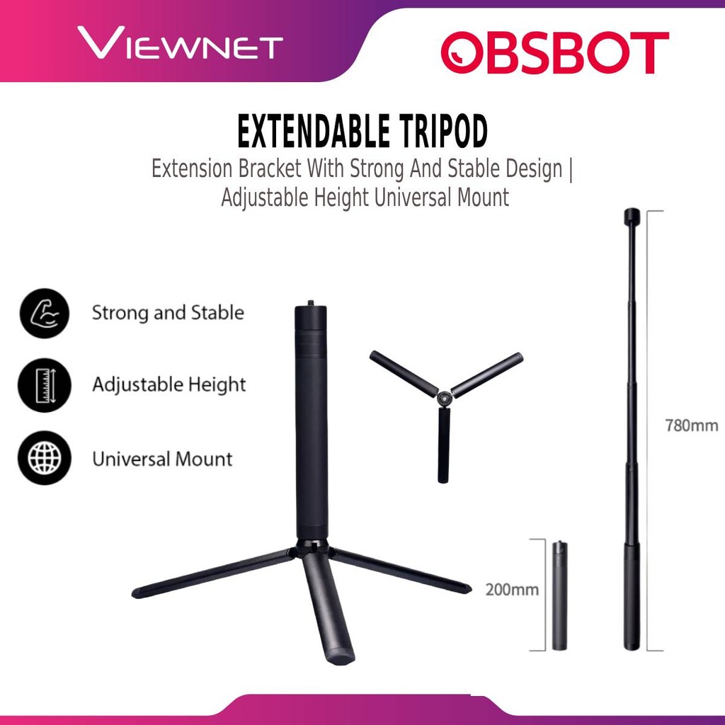 OBSBOT EXTENDABLE TRIPOD EXTENSION BRACKET พร้อมการออกแบบที่มั่นคง ...