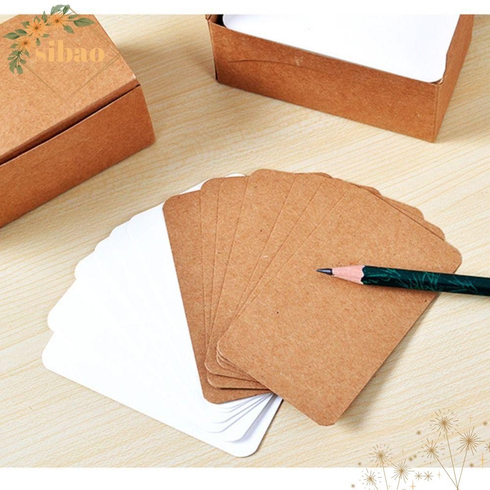 SIBAO 100 ชิ้น/กล่องการ์ดอวยพรเชิญงานแต่งงานสะดวกกระดาษคราฟท์ DIY การ์ด ...