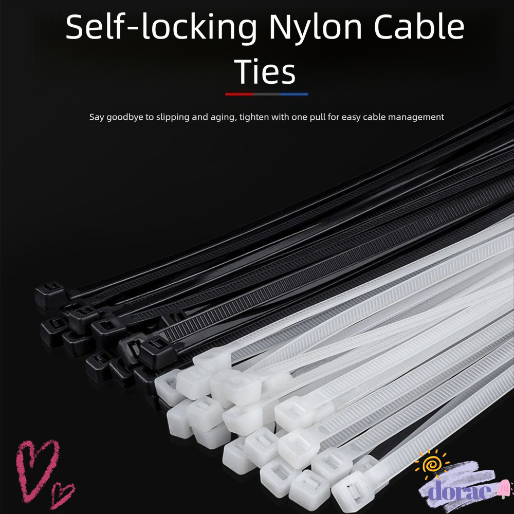 DORAE Heavy Duty Nylon Zip Tie, Cable Tie Retainer Nylon Buckle Nylon ...