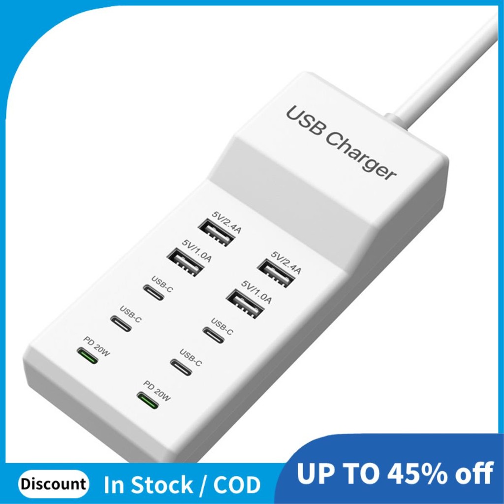 100W USB C แท่นชาร์จ 10-Port USB C แท่นชาร์จ USB C แท่นชาร์จสถานี ...