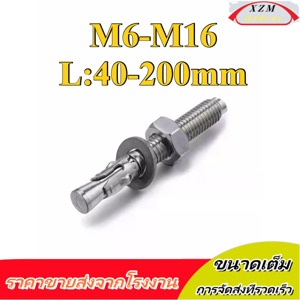 [ขนาดเต็ม] สกรูตุ๊กแกซ่อมรถสแตนเลส 304 M6/M8/M10/M12/M16 (XZM-RM-TH) | Shopee Thailand