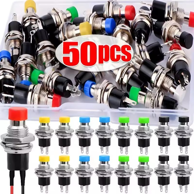 SPST Momentary Switch 3A 220VAC - รีเซ็ต Jog Lock ฟรี 7 มม. Mini Round ...