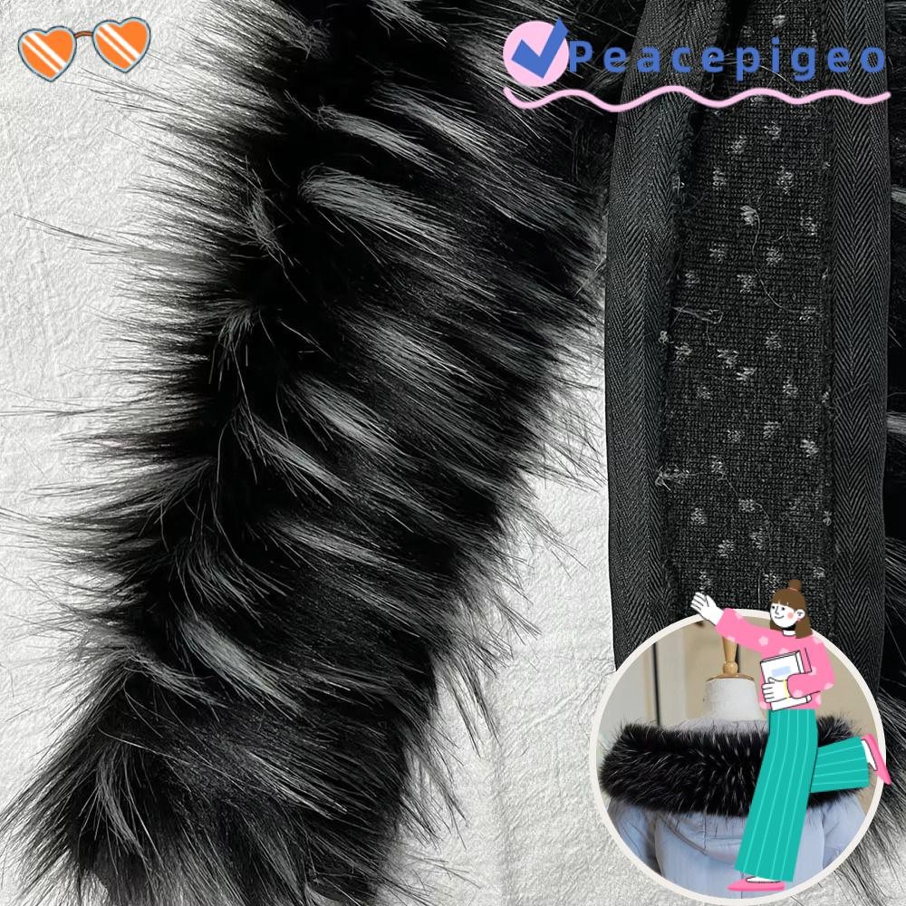 PEACEPIGEO ปลอกคอขนสัตว์ขนาดใหญ่, อุปกรณ์เสื้อผ้าแรคคูนเทียม Fluffy Trim, DIY 1M ตกแต่งแถบขน ...