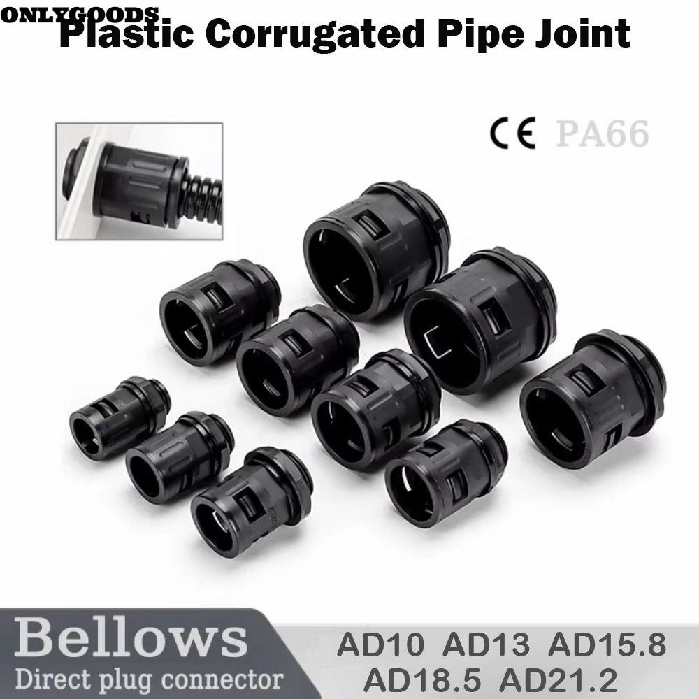 เฉพาะGOODS ข้อต่อท่อลูกฟูก, ขั้วต่อท่อพลาสติกสีดําพลาสติก, AD13 Multisize ข้อต่อไนลอน PP ท่อ ...