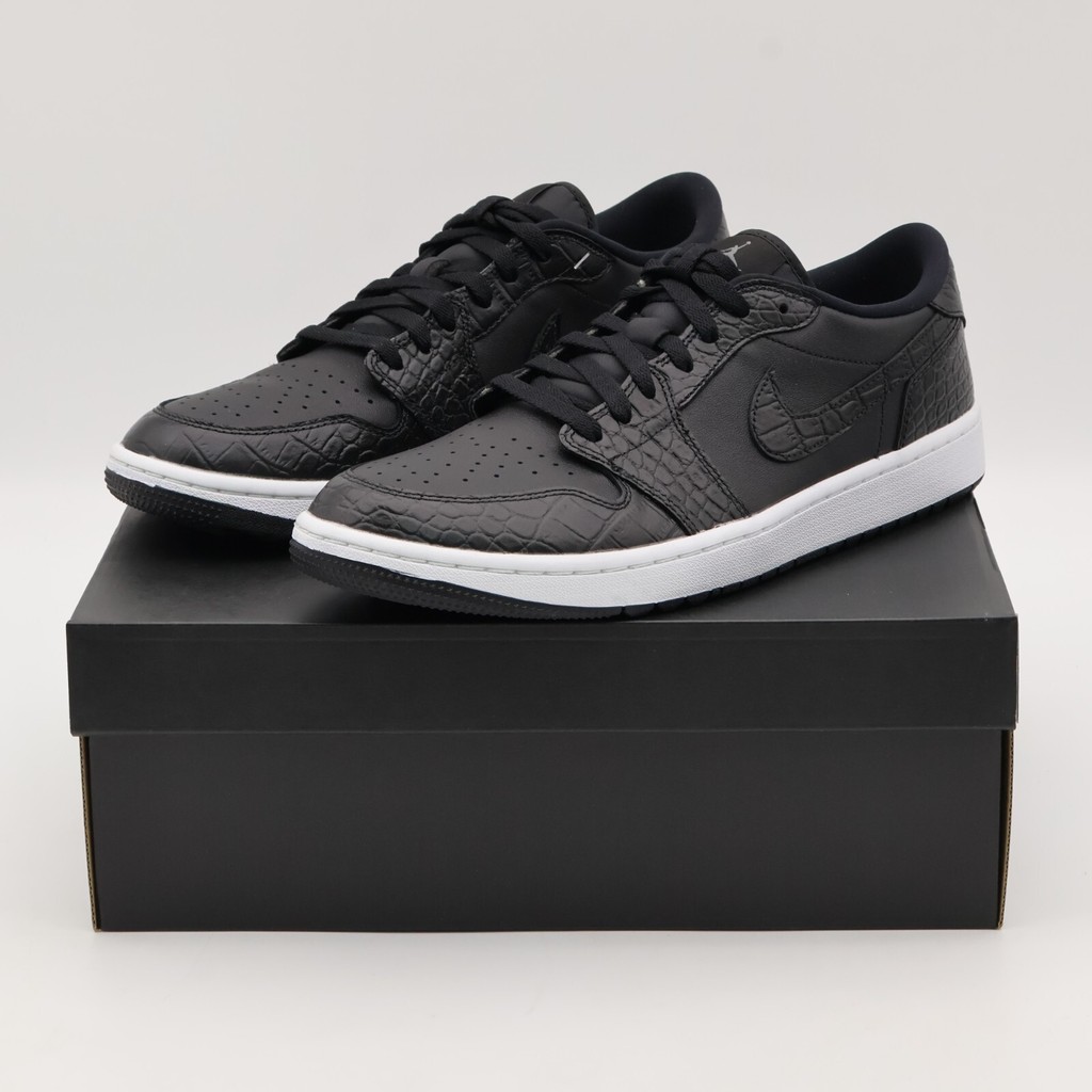 DD9315-003 Nike Air Jordan 1 Low Golf Black Crocodile Skin Iron Grey ...