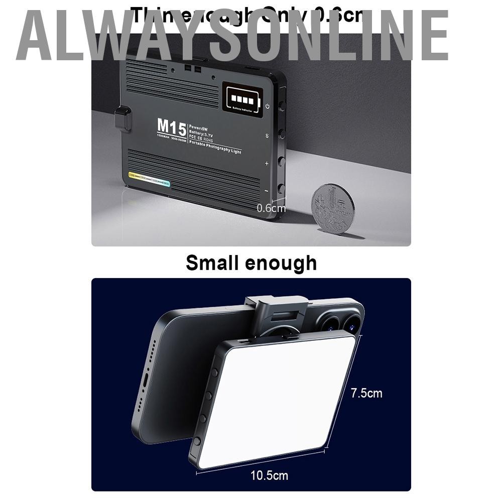 Alwaysonline M15 5W Bi-Color Photography Lamp Pocket LED LIGHT 3000K ...
