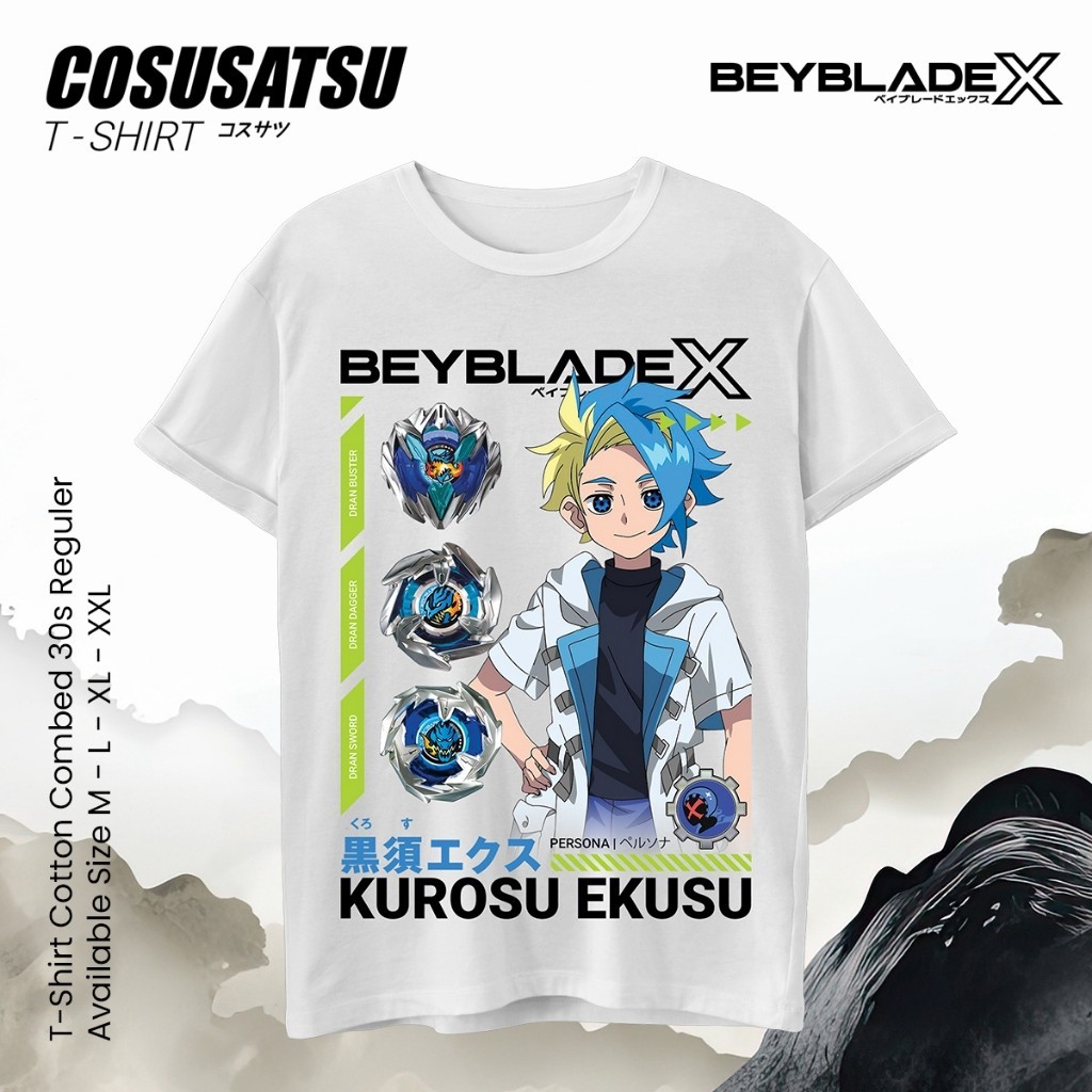 ย้อนยุคเสื้อยืด Kurosu Ekusu Jaxon Cross Beyblade X KaosS-5XL | Shopee ...