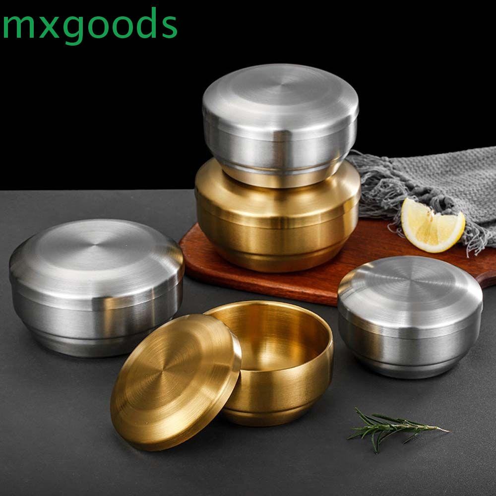 MXGOODS ชามข้าวคู่นึ่งเกาหลี Cuisine Gold Tableware เด็กพร้อมฝาปิด 304 ชามผสมสแตนเลส | Shopee ...