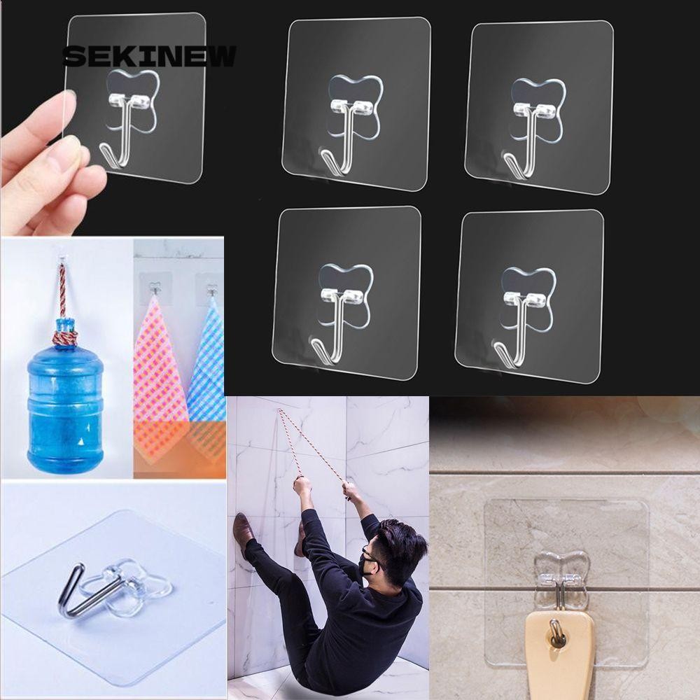 SEKINEW 1/6PCS Traceless Hooks Strong โปร่งใส Home & Living ไม้แขวนเสื้อในครัวเรือน | Shopee ...