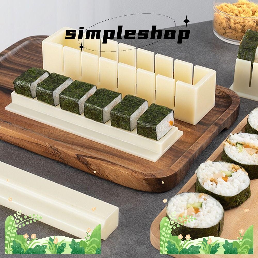 SIMPLESHOP 3 ชิ้น/เซ็ตชุดอุปกรณ์ทําซูชิ,พลาสติก DIY Kimbap ซูชิโรลแม่พิมพ์,มัลติฟังก์ชั่รอบ ...