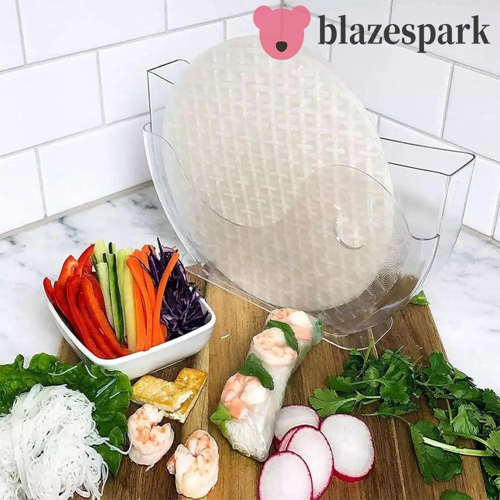 BLAZESPARK ภาชนะบรรจุกระดาษข้าว, กล่องห่อม้วนสปริงครึ่งวงกลมโปร่งใส, ชามน้ําม้วนสปริงฐานมั่นคง ...