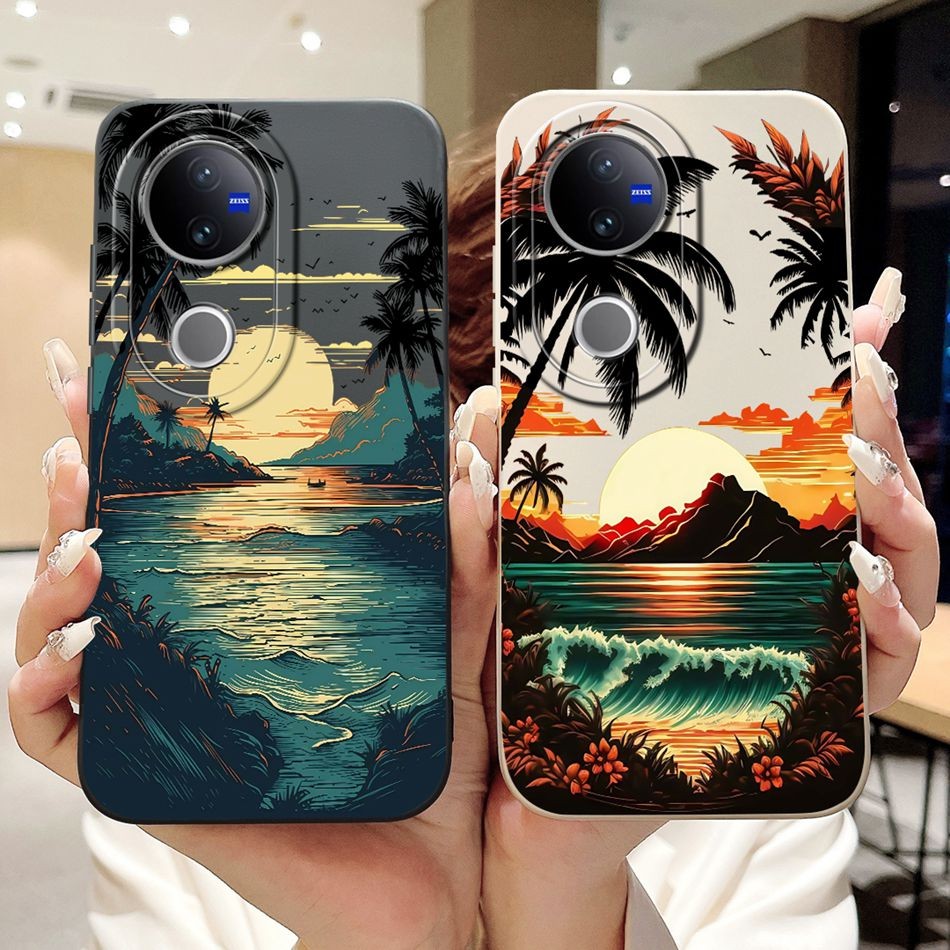 สําหรับ Vivo V50 V2427 / V50 Lite V2441 ใหม่แฟชั่น Dusk Beach ภาพวาด ...