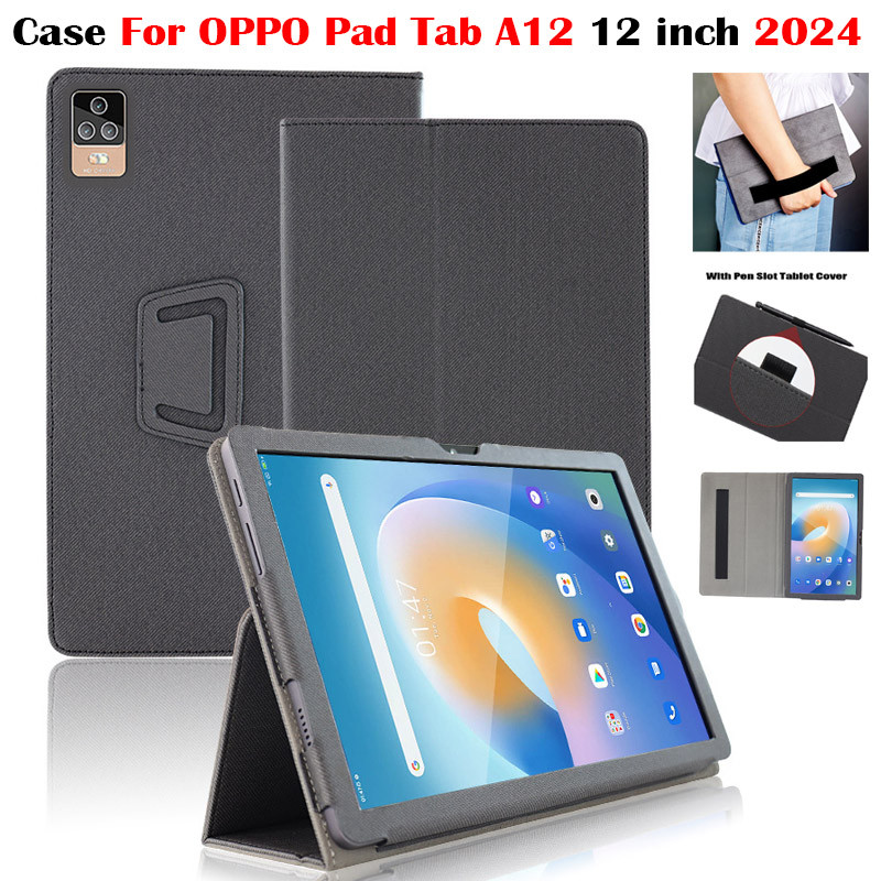 สําหรับ OPPO Pad Tab A12 12 นิ้ว 2024 คุณภาพสูง PU หนังสมาร์ท Auto ...