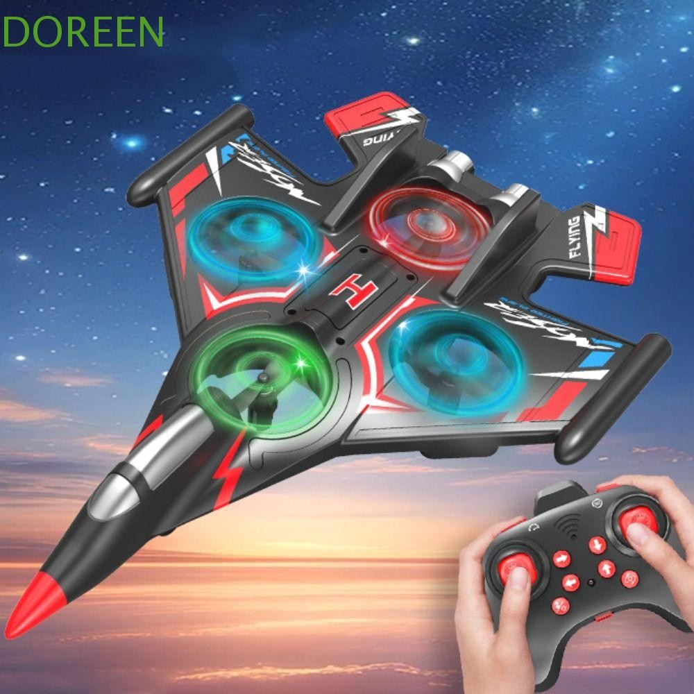 DOREEN Four Motor Helicopter Toy, ชาร์จ RC Drones รีโมทคอนโทรลโฟม Fighter, EPP โฟม 2.4G Stunt ทน ...