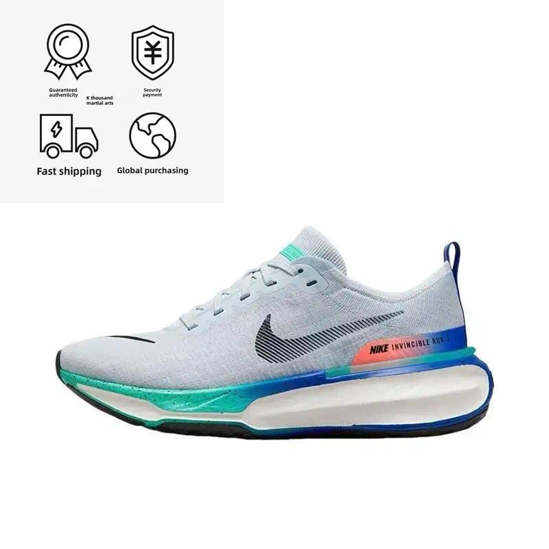 Nike ZoomX Invincible Run Flyknit 3 ผู้ชายและผู้หญิงสีน้ำตาลสีฟ้า Air ...