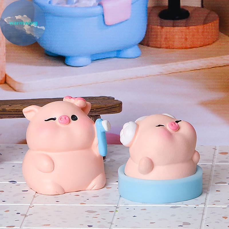 Warmwing มินิน่ารักหมูตุ๊กตาสัตว์รุ่น Moss Micro ภูมิทัศน์ตกแต่งบ้าน Miniature Fairy อุปกรณ์ตก ...