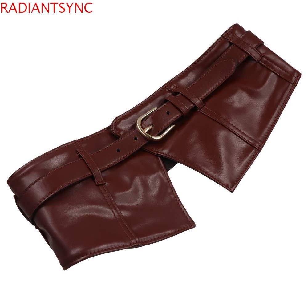 RADIANTSYNC ยืดหยุ่น Cummerbunds, ปรับ PU หนังเข็มขัดกว้าง, Gothic เข็มขัดยืดหยุ่นสีทึบเอวรัดตัว ...