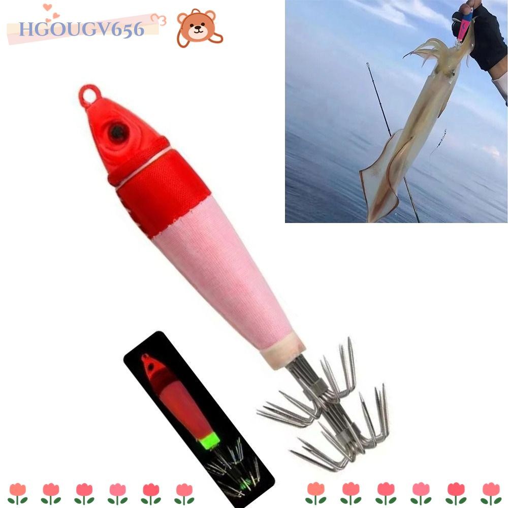 เหยื่อกุ้งไม้ HGOUGVT ตะขอจมตะกั่w ส่องสว่าง 80g 90g 120g ล่อปลาหมึกเหมือนจริง | Shopee Thailand