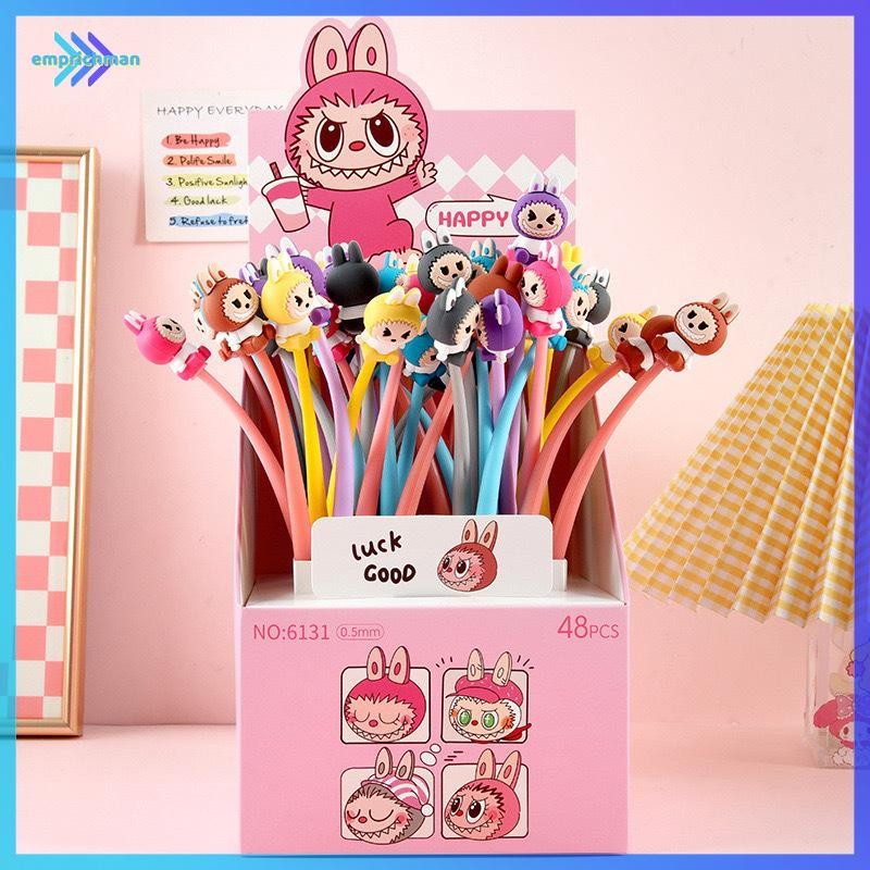 EPMN> 5PCS 0.5 มม.การ์ตูนซิลิโคน Labubu Spider Man Shake ปากกาเจล ...