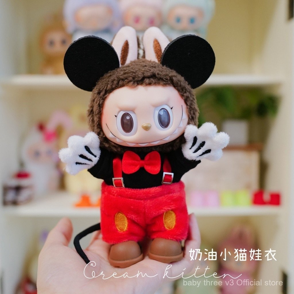 Labubu Vinyl 17cm Pendant Doll Labubu Plush Mickey Doll Clothes Labubu ...