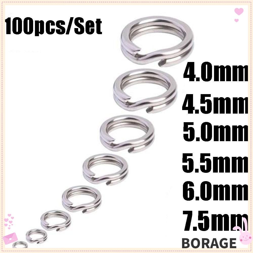 BORAG 100 ชิ้น Fish Connector Double Line Tackle 3 #-8 # สแตนเลส | Shopee Thailand