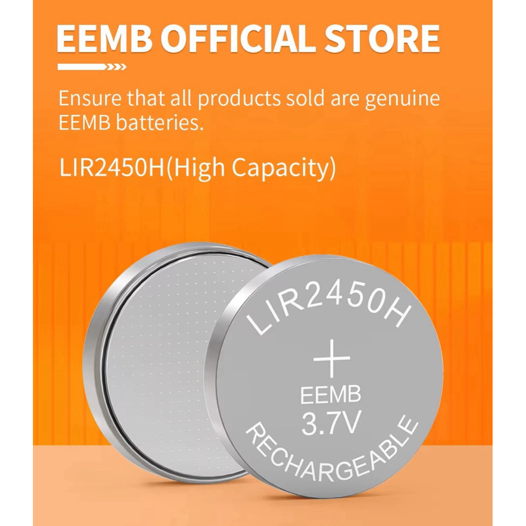 ถ่านชาร์จ CR2450 High capacity 200mAh Rechargeable Button Batteries 3 ...
