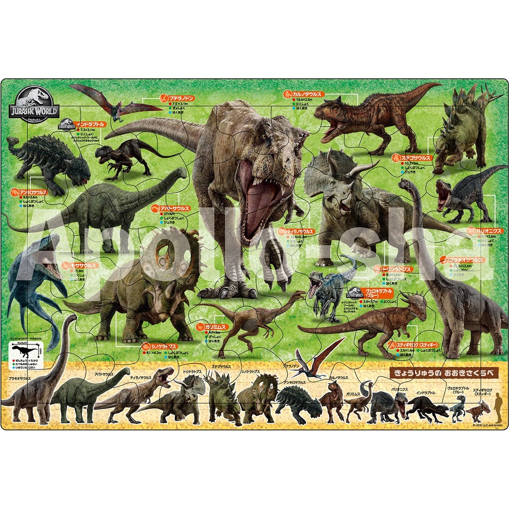ปริศนาภาพ Epoch Apollo จาก Jurassic World Dinosaur Encyclopedia 63 ชิ้น ...