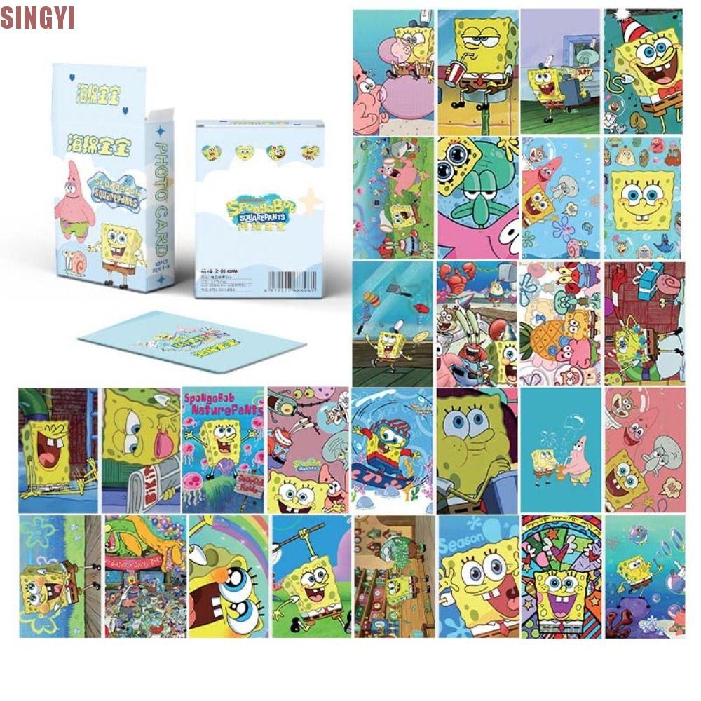SINGYI 50 ชิ้น/กล่องอะนิเมะ SpongeBob LOMO การ์ด,กระดาษอะนิเมะ ...