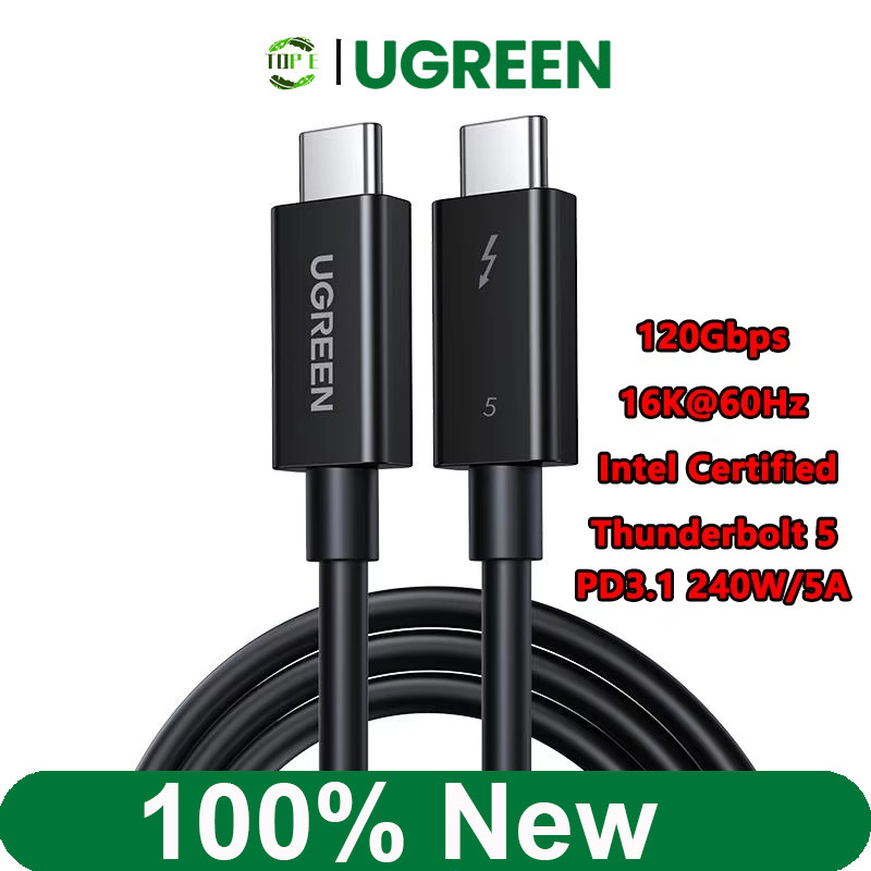 UGREEN 240W Thunderbolt 5 สาย USB C E-Marker สายชาร์จเร็ว 16K@60Hz 120Gbps Data Cable | Shopee ...