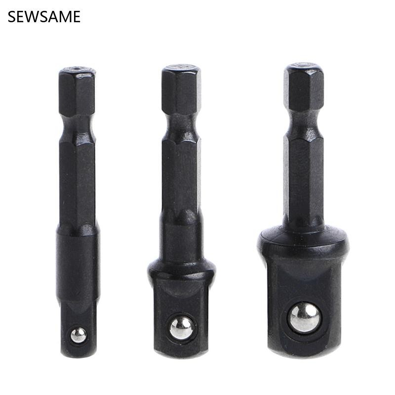 SEWSAME 3 ชิ้นซ็อกเก็ตอะแดปเตอร์ชุด Hex Shank ถึง 1 4 3 8 1 2 นิ้ว ...