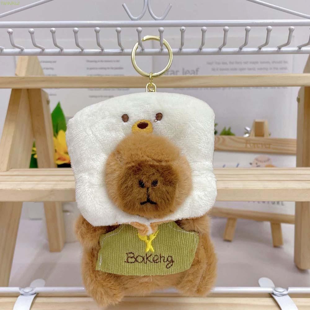 TWINKLE Baking Capybara Key แหวน,การ์ตูน Doughnut สัตว์จี้, Kawaii ตลกขนมปังขนมปังปิ้งตุ๊กตา ...
