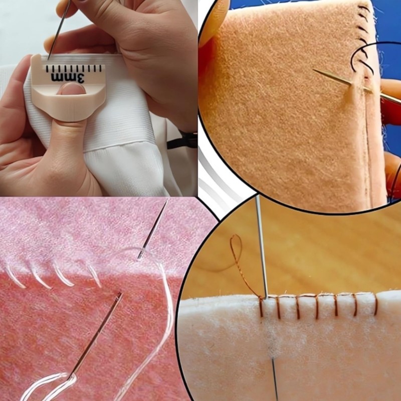 Let* Finger Patchwork Stitching Aid พร้อมมิลลิเมตรขนาดเย็บเครื่องมือวัด ...