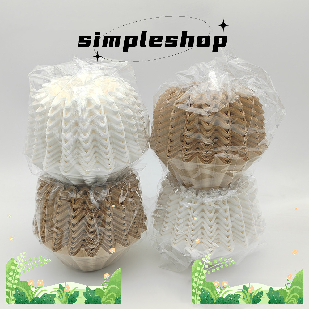 SIMPLESHOP กระดาษกรองกาแฟ 50 ชิ้น, 45 มม./50 มม. มือชงผงกาแฟชามกรอง, หยดประเภทชามรูปสีขาวสี ...