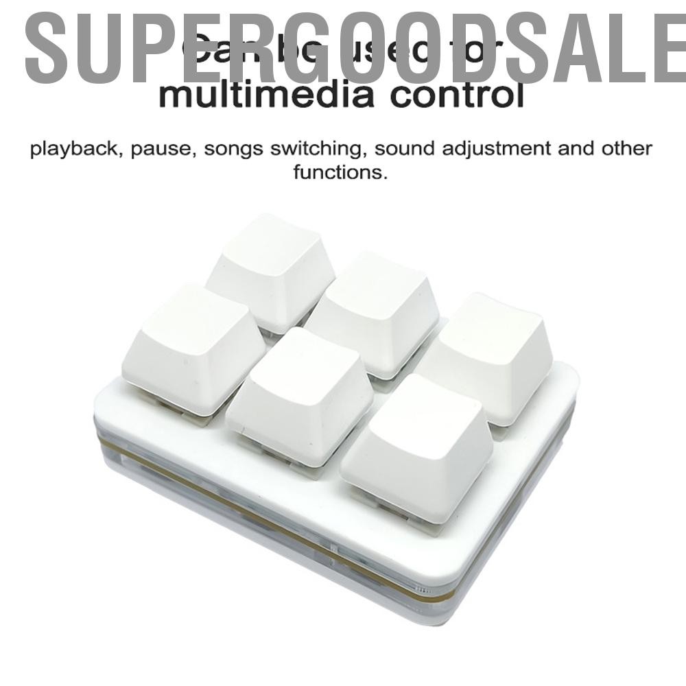 Supergoodsales แป้นพิมพ์แบบพกพา 6Keys คีย์ลัดแบบกำหนดเอง USB PlugAndplay Keypad Mechanical ...