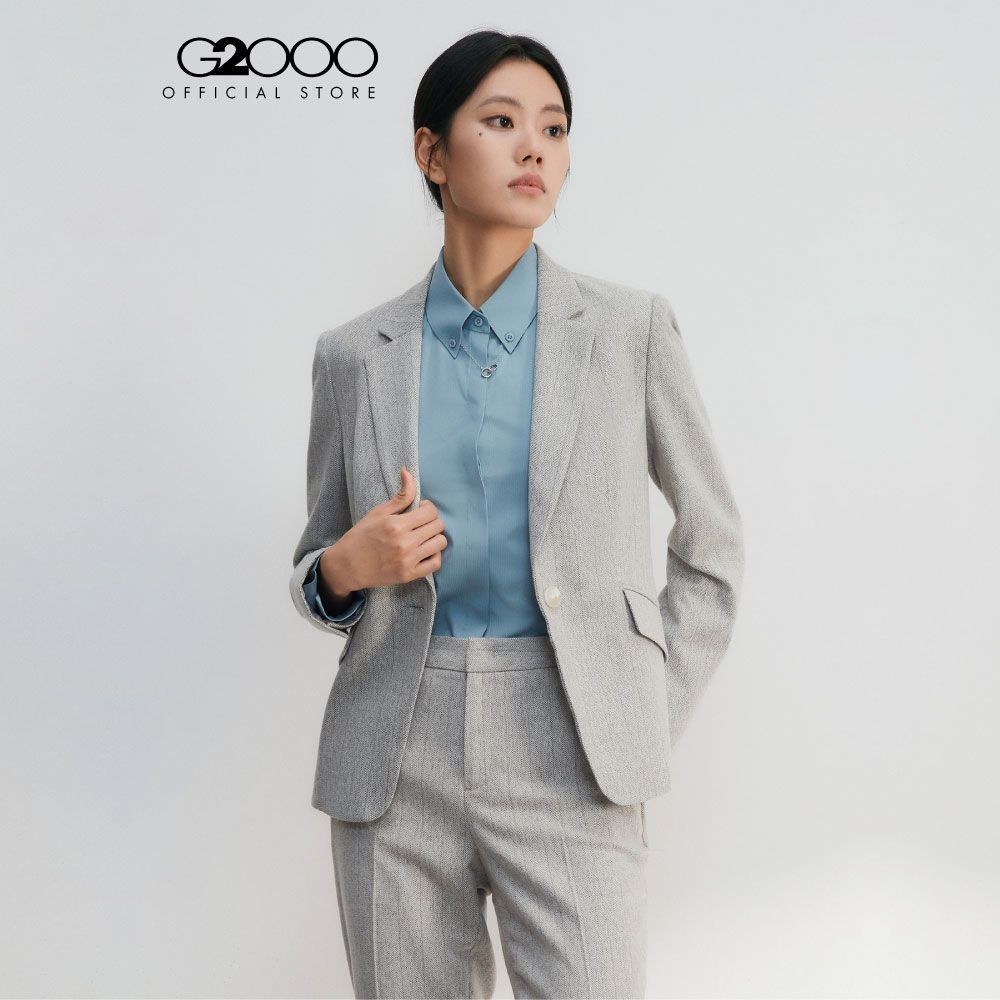 G2000 เสื้อสูทสำหรับผู้หญิง ทรง Slim Fit รุ่น 4621221392 GREY | Shopee Thailand