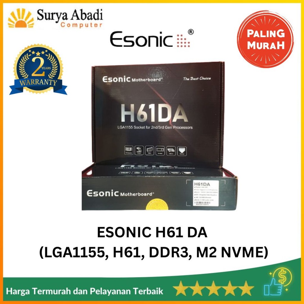 โมเธอร์บอร์ด H61 | ESONIC H61 DA MOTHERBOARD (LGA1155, H61, DDR3, M2 ...
