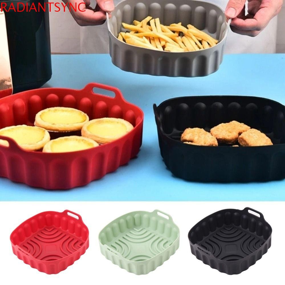 RADIANTSYNC ซิลิโคนหม้อทอดอากาศ,เกรดอาหาร Non-stick Air Fryer หม้อถาดอบ,ทนทาน 7/8 นิ้วหลายสี ...