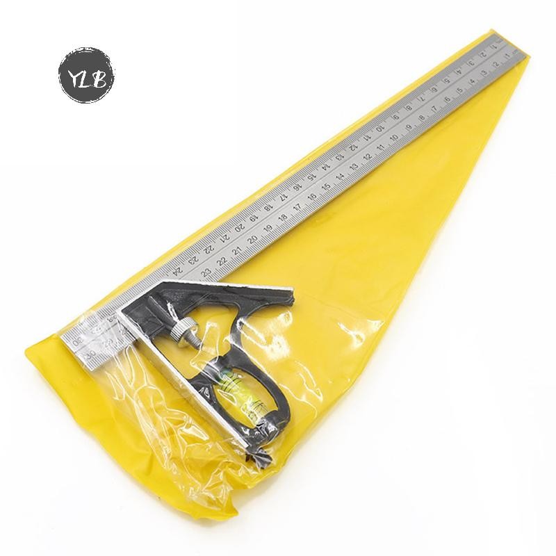 YLB> ไม้บรรทัดมุมขวาปรับ 12 นิ้ว 45 / 90 องศา พร้อมระดับฟอง ใหม่ ...